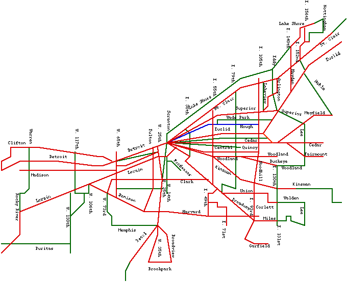 CLEVELAND STREETCARS/BUSES - 1942
